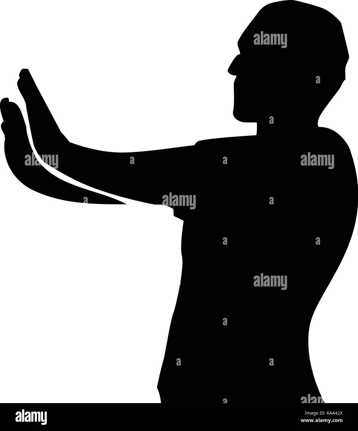 Color silhouette cartoon man in Black and White Stock Photos & Images ...