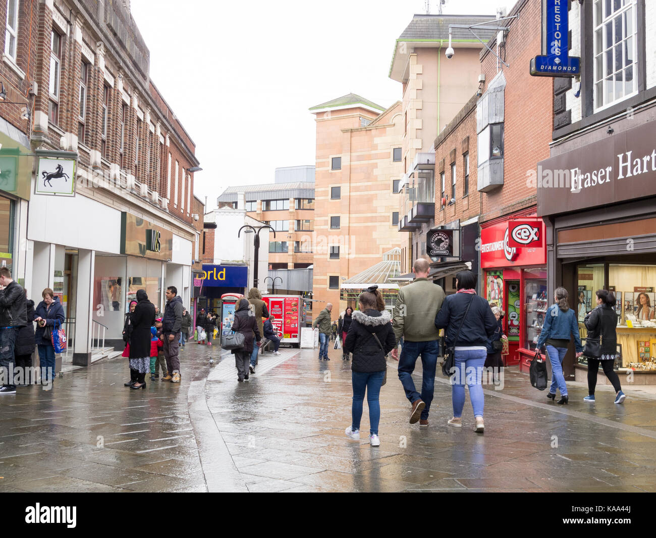 A rainy Saturday afternoon in Rochdale Stock Photo - Alamy