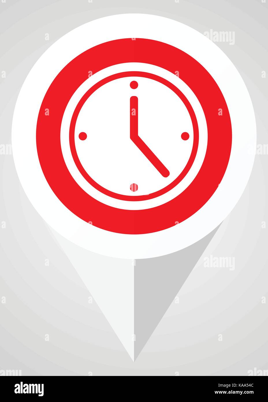 Time vector icon. White and red web pointer in eps 10 for webdesign and ...