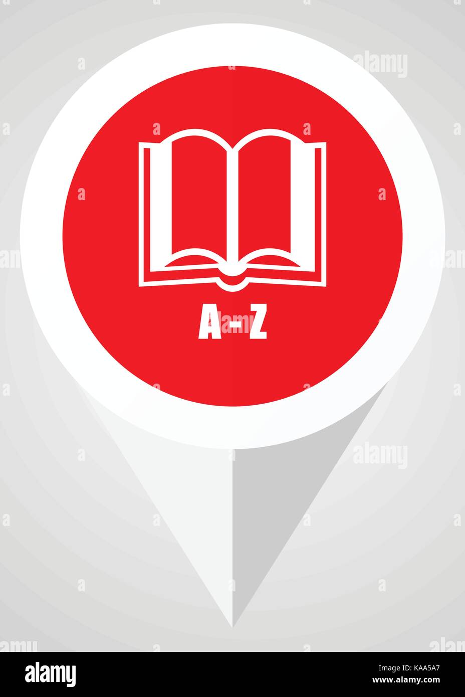 Dictionary vector icon. White and red web pointer in eps 10 for ...