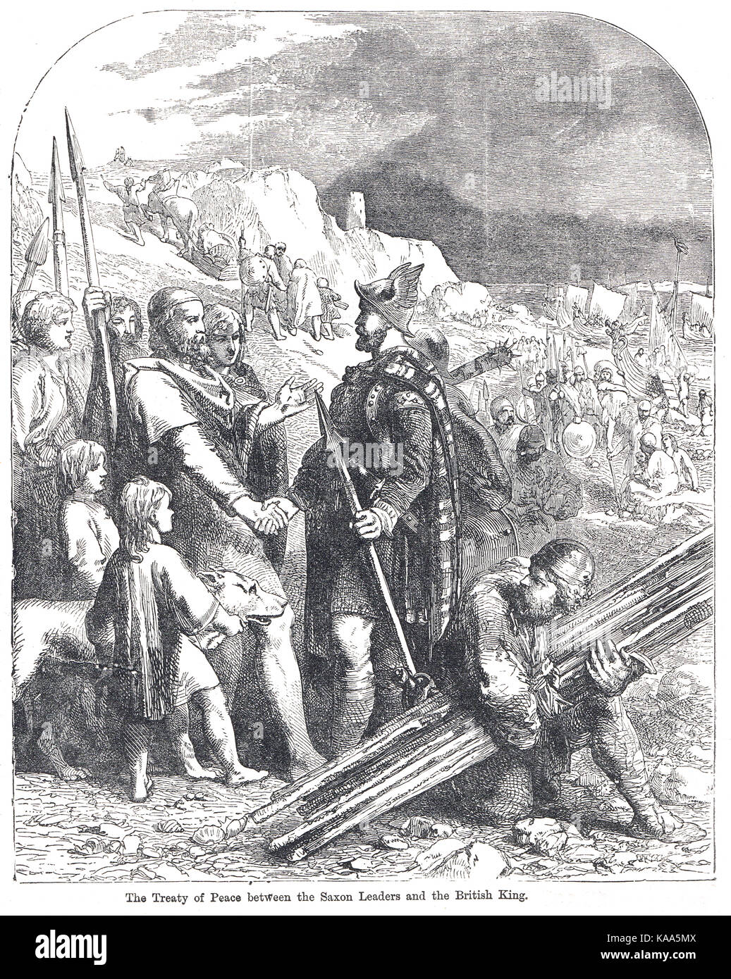 Treaty of Hengist and Horsa with Vortigern Stock Photo - Alamy