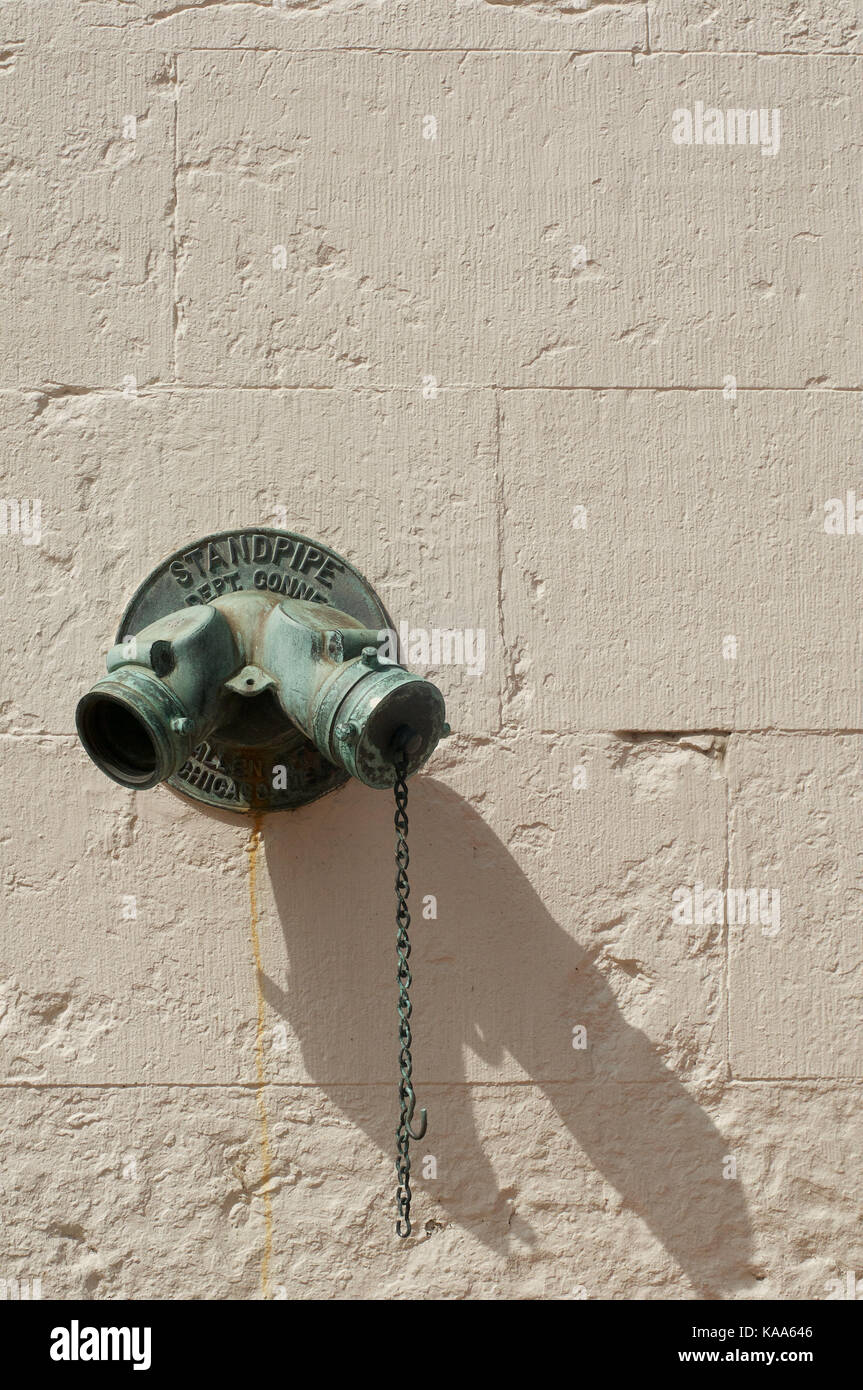 Standpipe on a wall in Downtown St Louis, Missouri, USA Stock Photo - Alamy