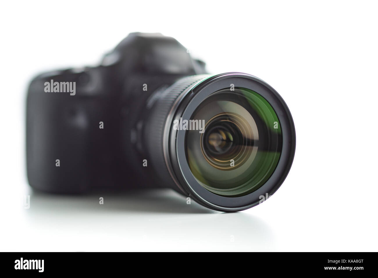 Professional camera with lens isolated on white background Stock Photo ...