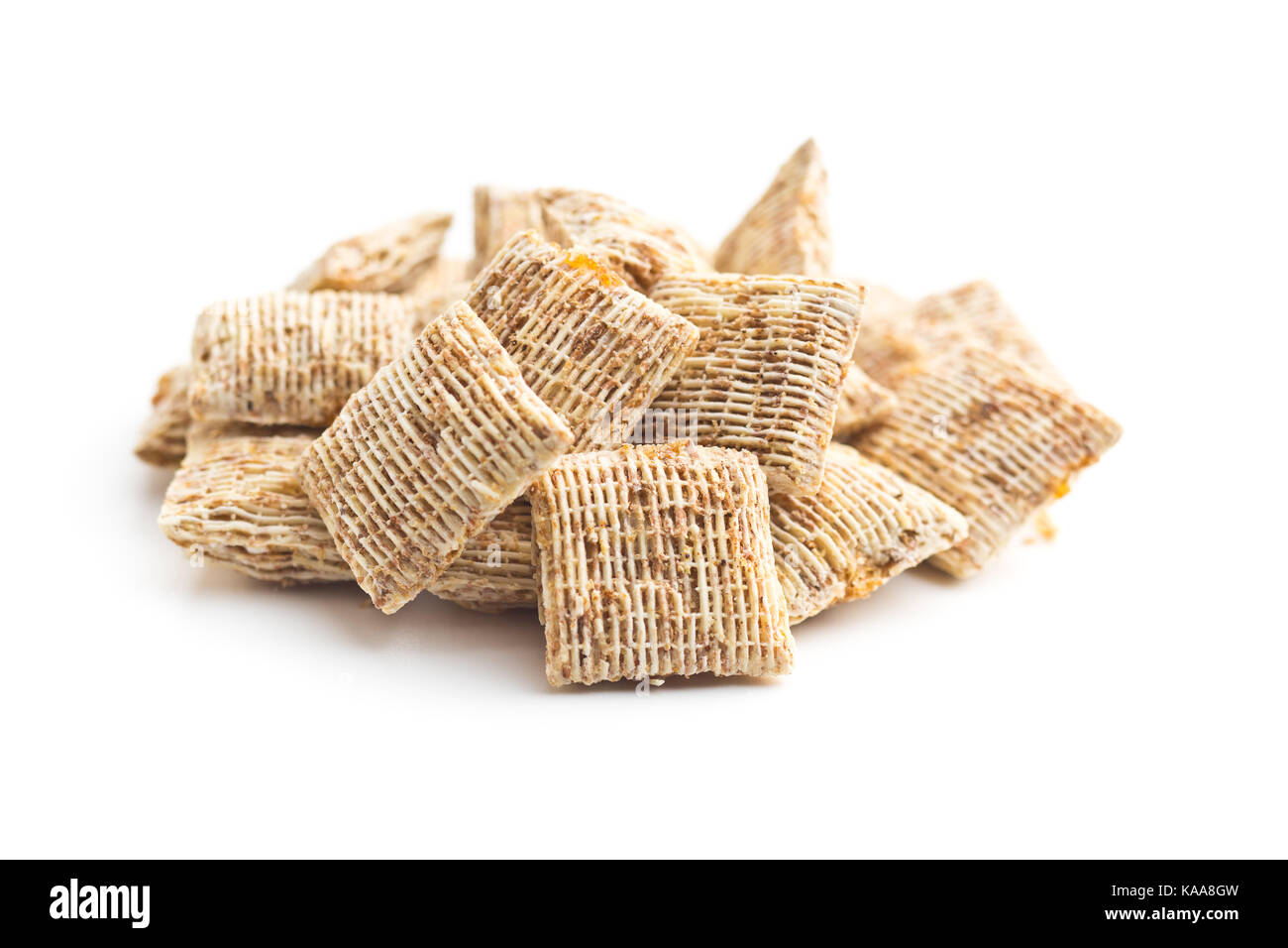 Breakfast cereal squares isolated on white background Stock Photo - Alamy