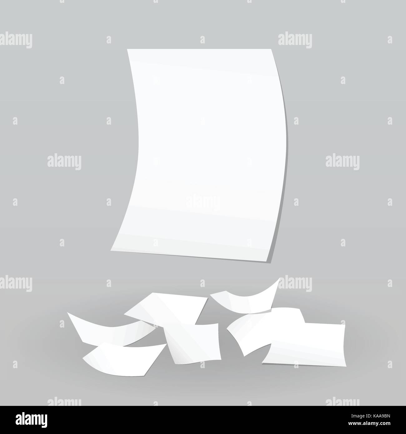 White paper sheet stuck on wall and fallen on floor Stock Vector Image ...