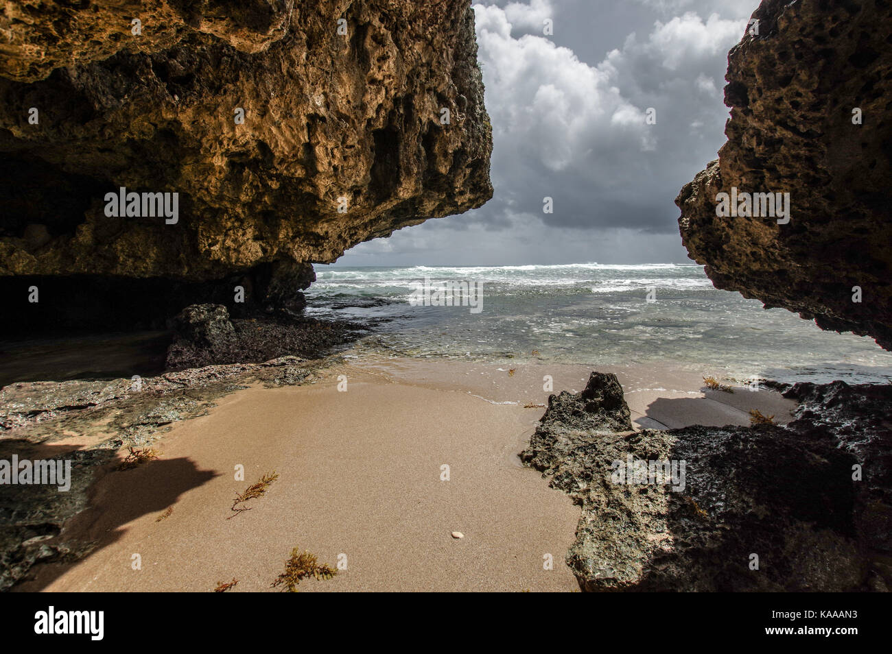 Giant rocks and rock formations near Bathsheba, east coast of Barbados ...