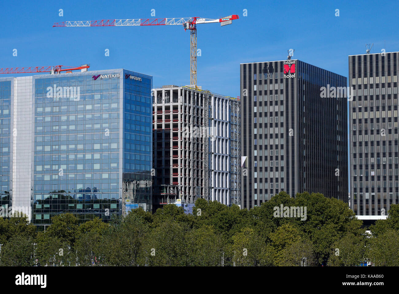 View of the Seine banks, seen from the rooftop of the Les Docks, City ...