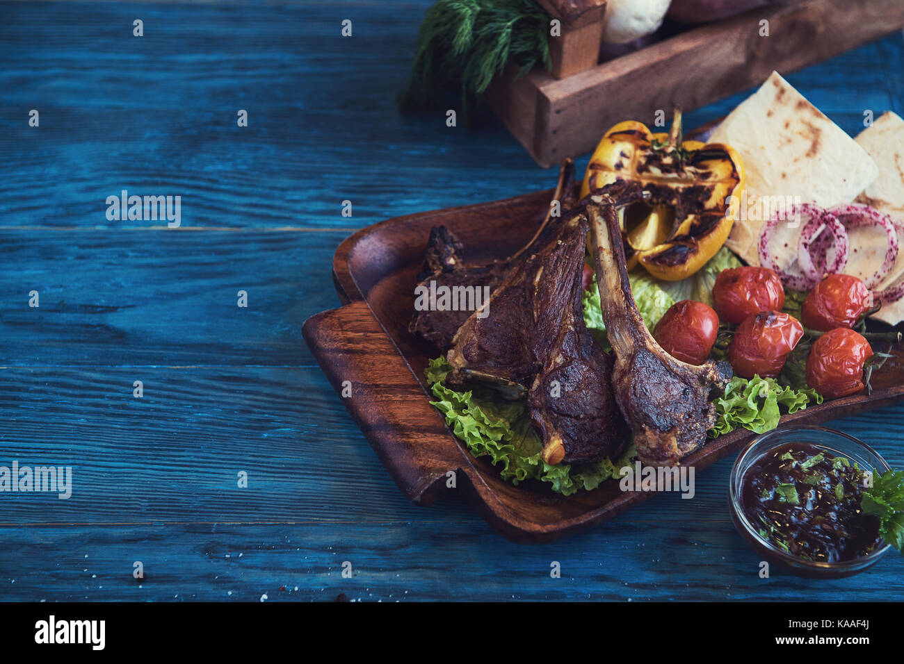 Grilled lamb meat Stock Photo - Alamy