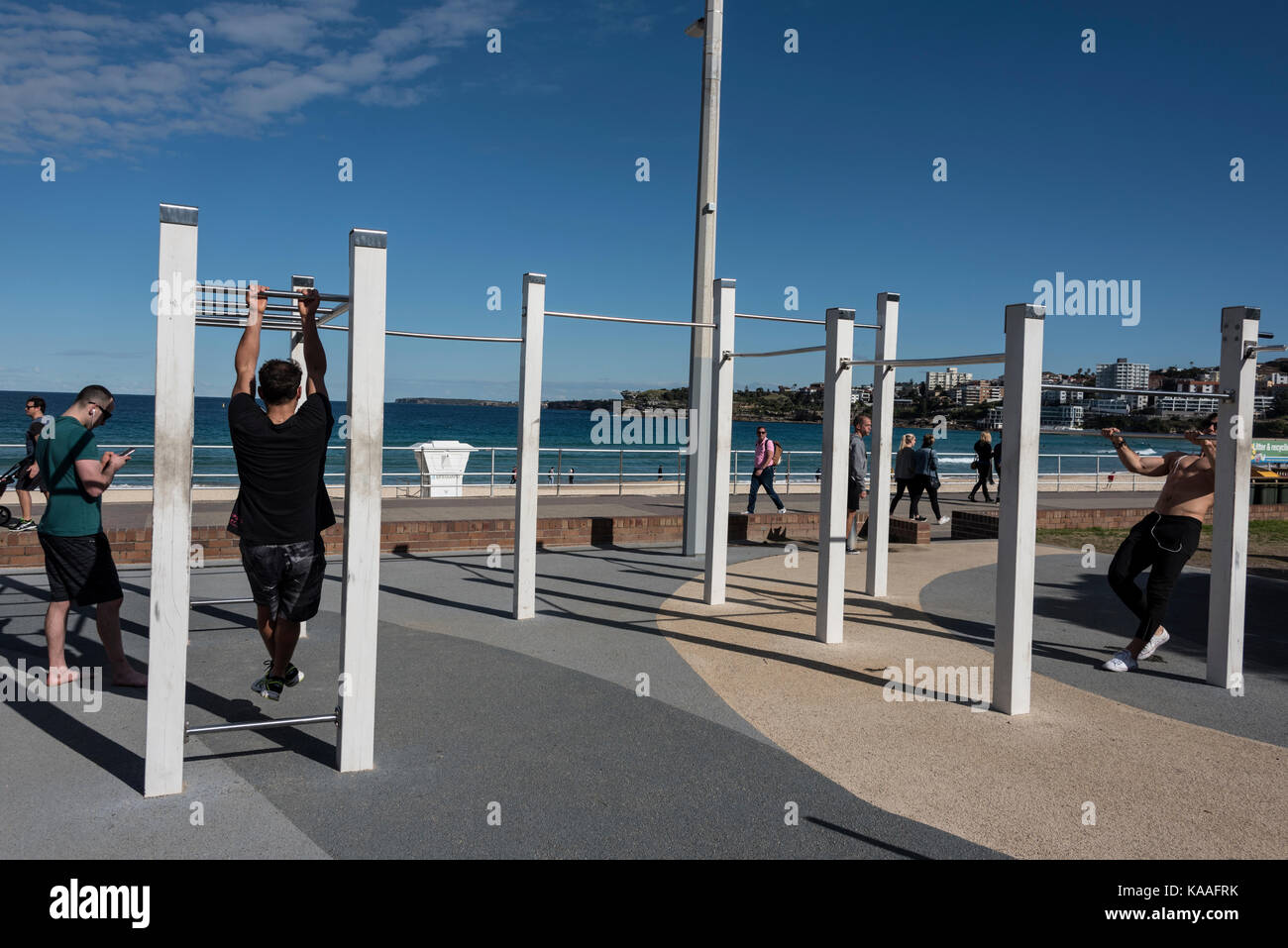 Bondi Outdoor Gym at Bondi Beach in New South Wales, Australia Stock ...
