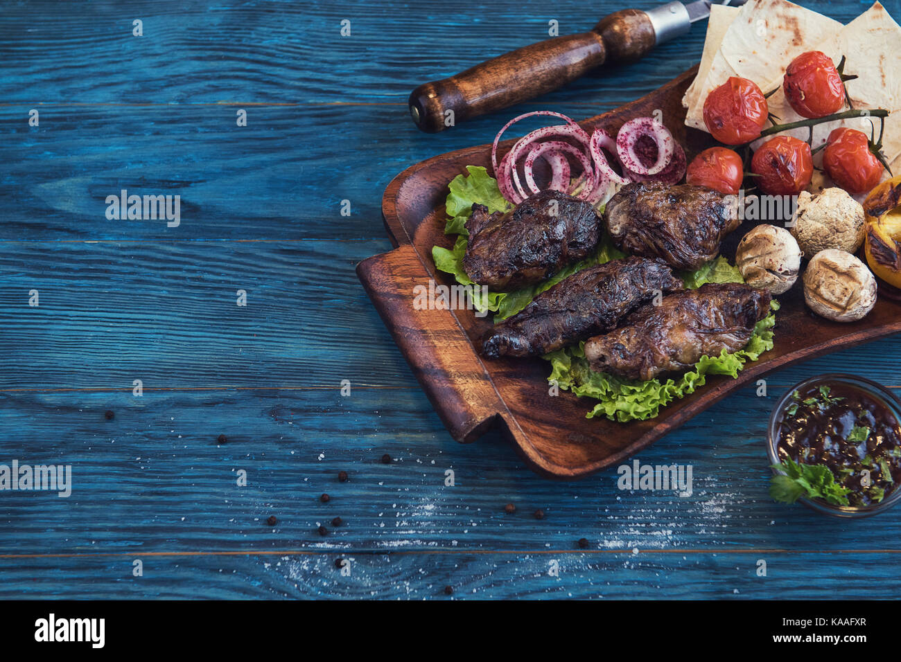Grilled lamb meat Stock Photo - Alamy
