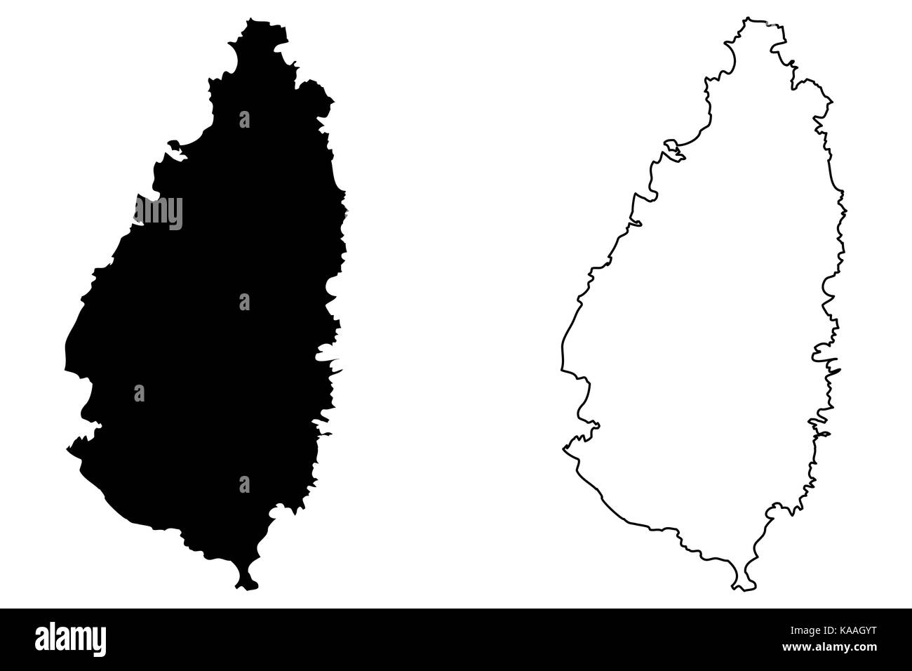 Saint Lucia island map vector illustration, scribble sketch Saint Lucia ...