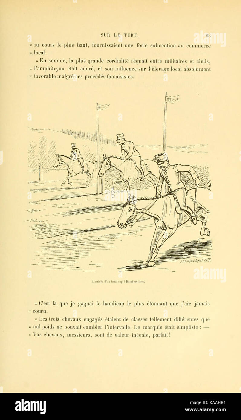 'Sur le turf' is a work discussing horse racing, featuring ...