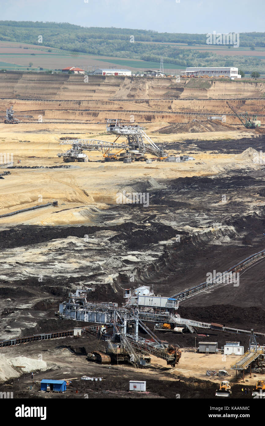 open pit coal mine with giant excavators Stock Photo - Alamy