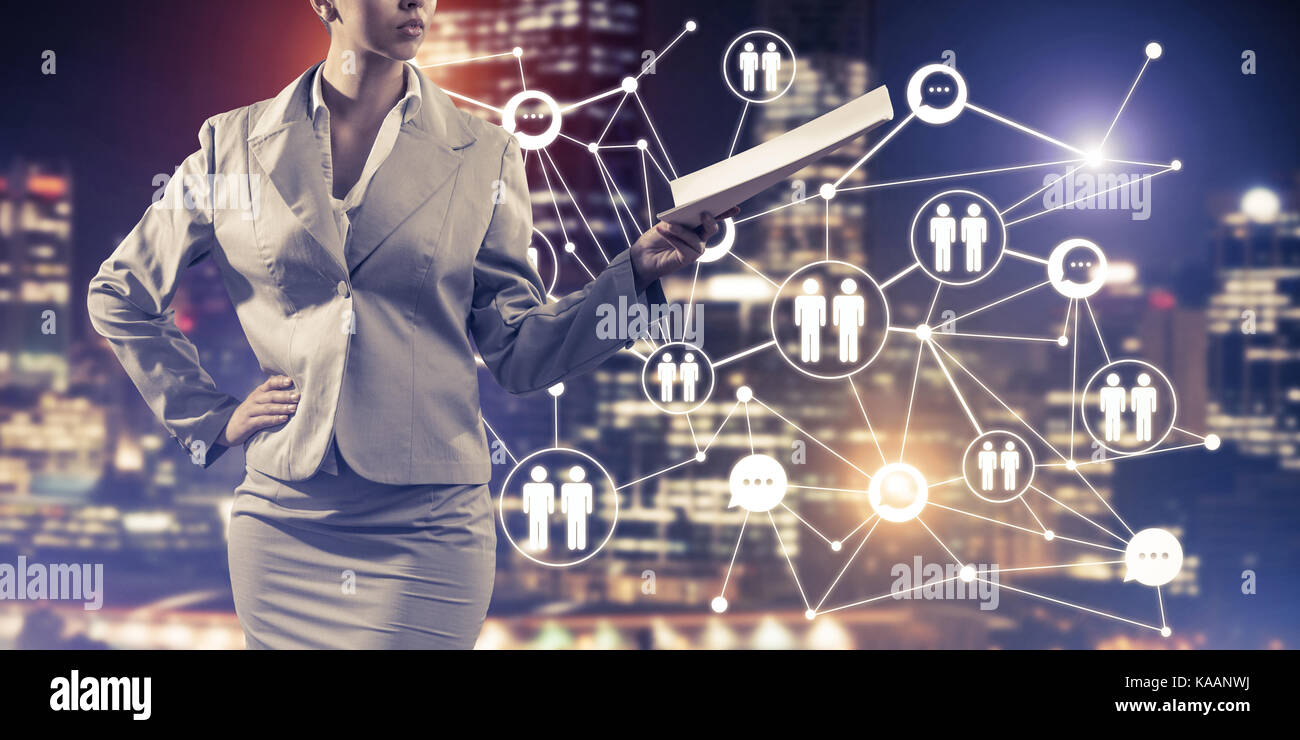 Concept of modern business networking that connect and cooperate Stock ...