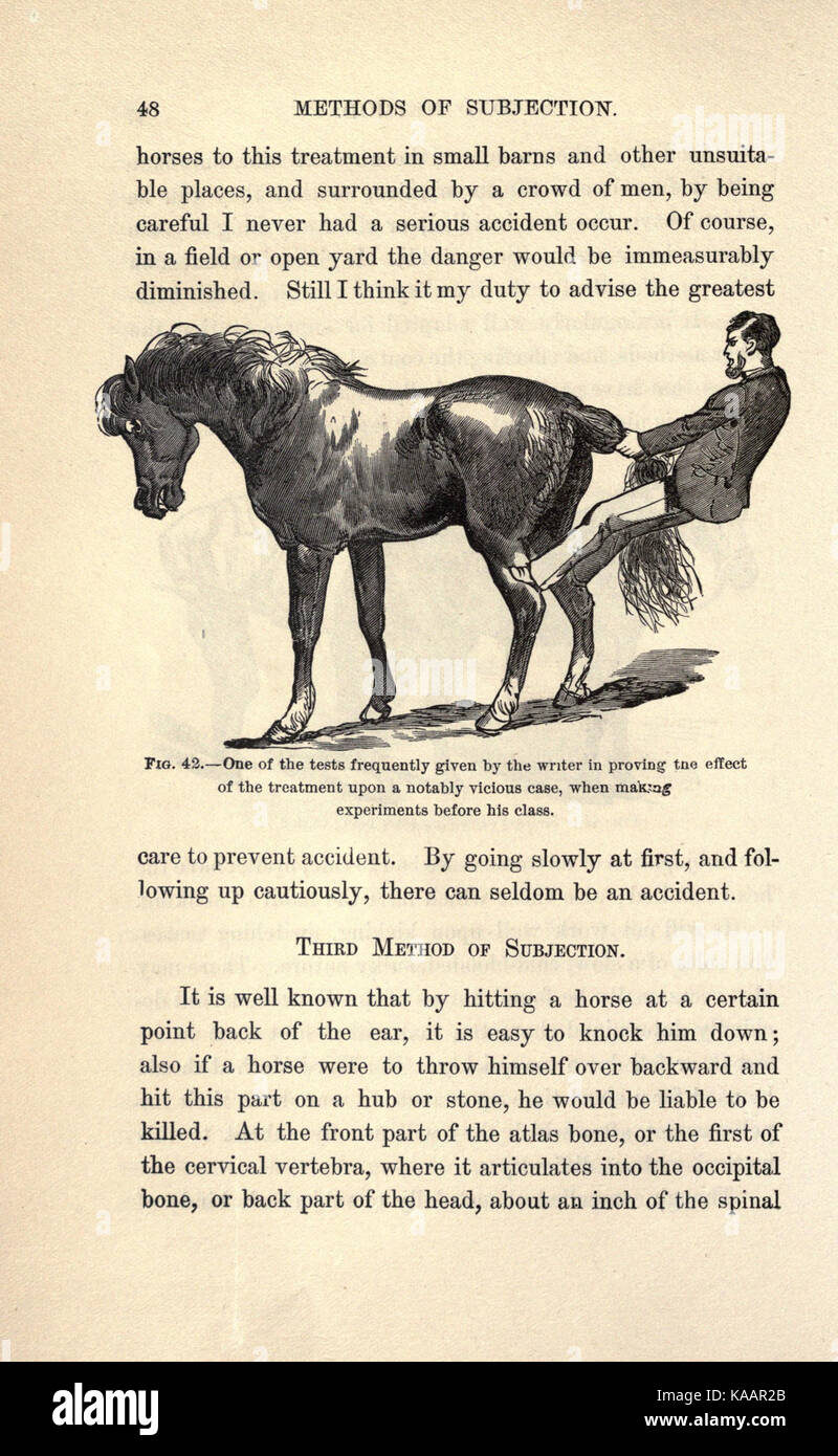 This page from 'The Art of Taming and Educating the Horse' discusses ...