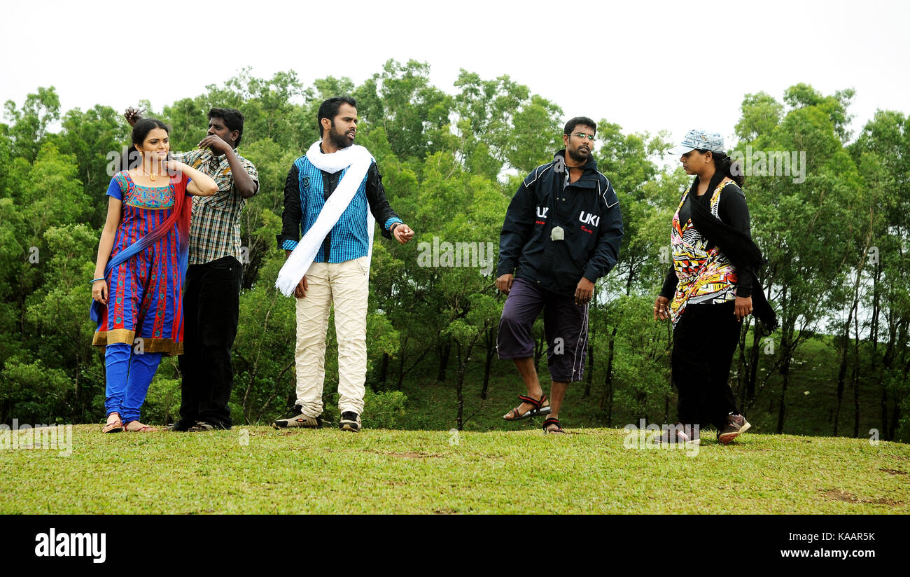 Indian movie crew at the shooting set hi-res stock photography and ...