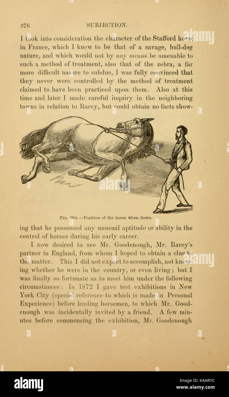This page from 'The Art of Taming and Educating the Horse' provides ...