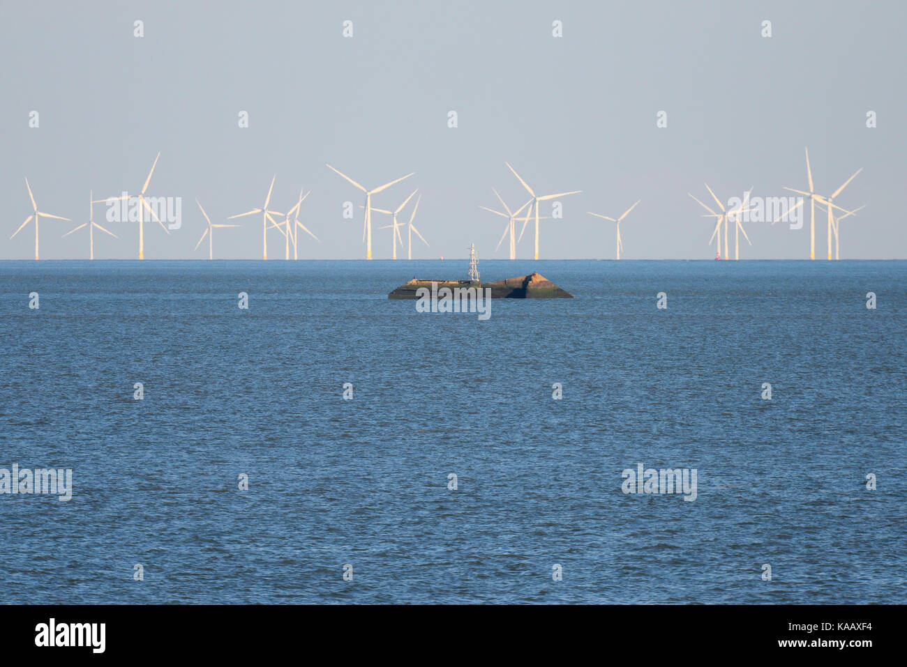 Mulberry Harbour section beached in the Thames Estuary near Southend on ...
