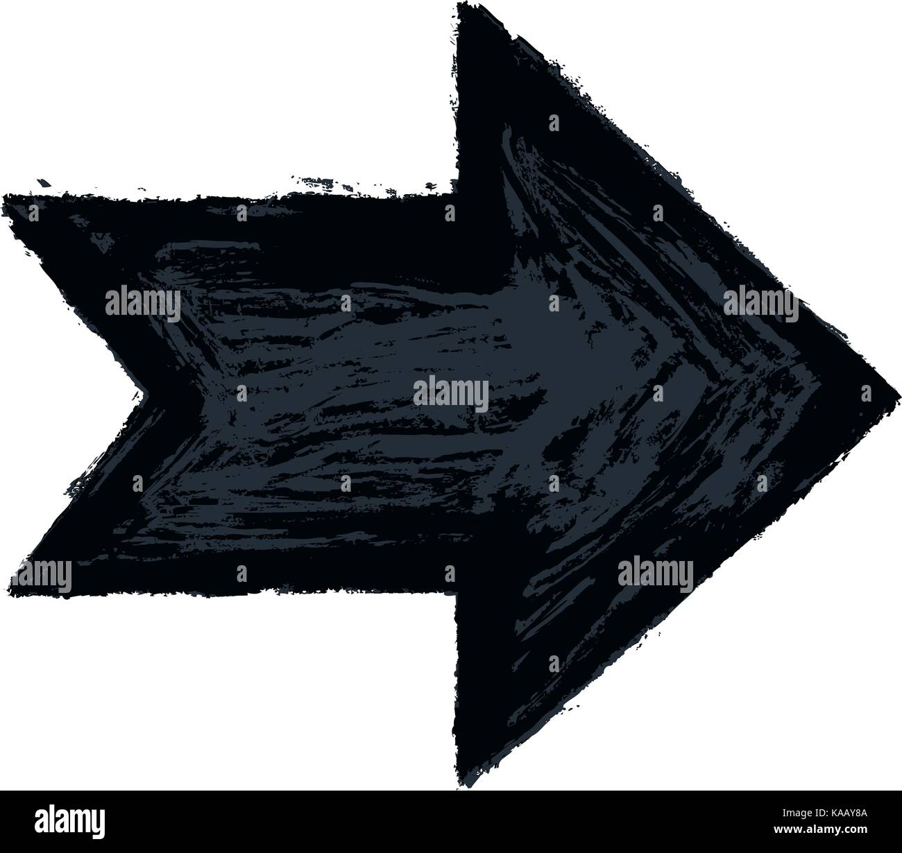 Black arrow sign painted by paint brushstroke. Ink sketch drawing ...