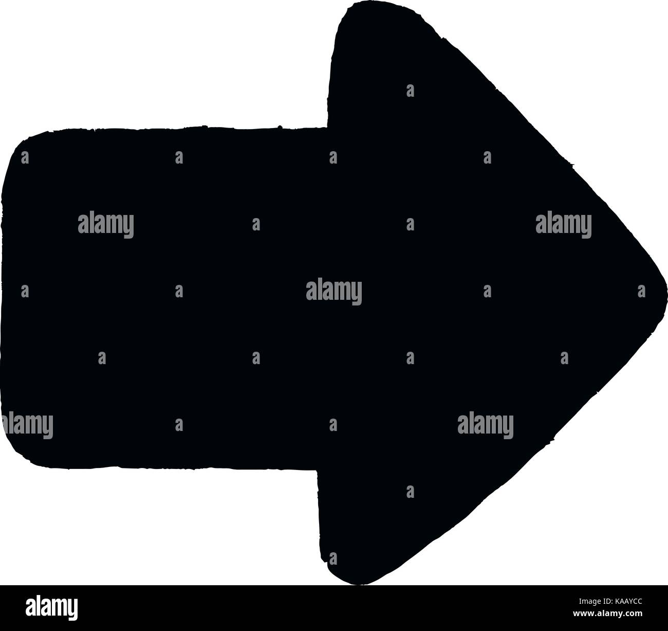 Black arrow sign painted by paint brushstroke. Ink sketch drawing ...