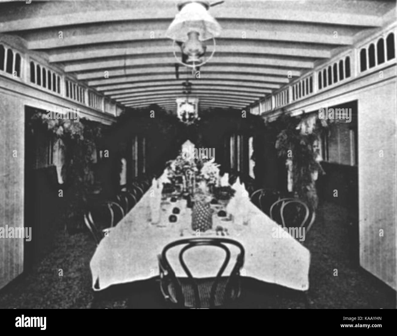 Steamer Regulator dining cabin Stock Photo - Alamy