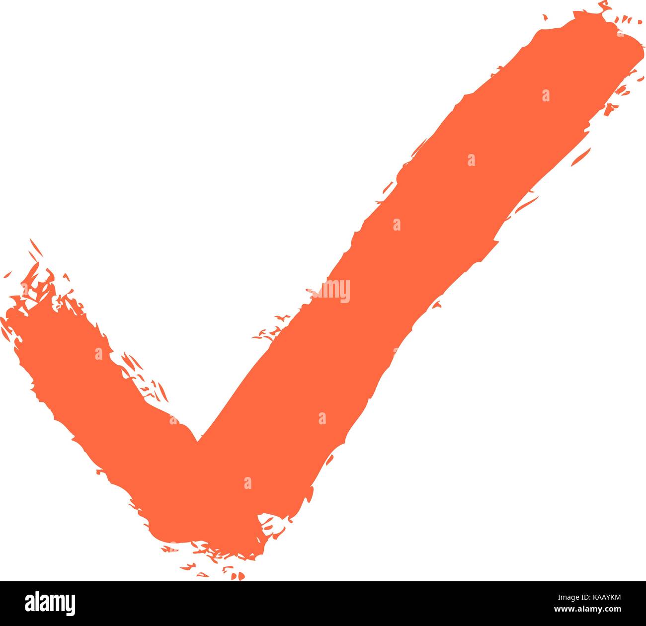 Check mark symbol made of ink strokes. Quick and easy recolorable shape ...