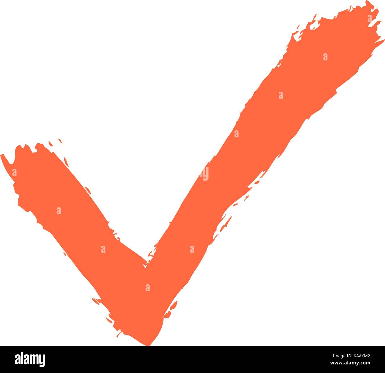 Check mark symbol made of ink strokes. Quick and easy recolorable shape ...