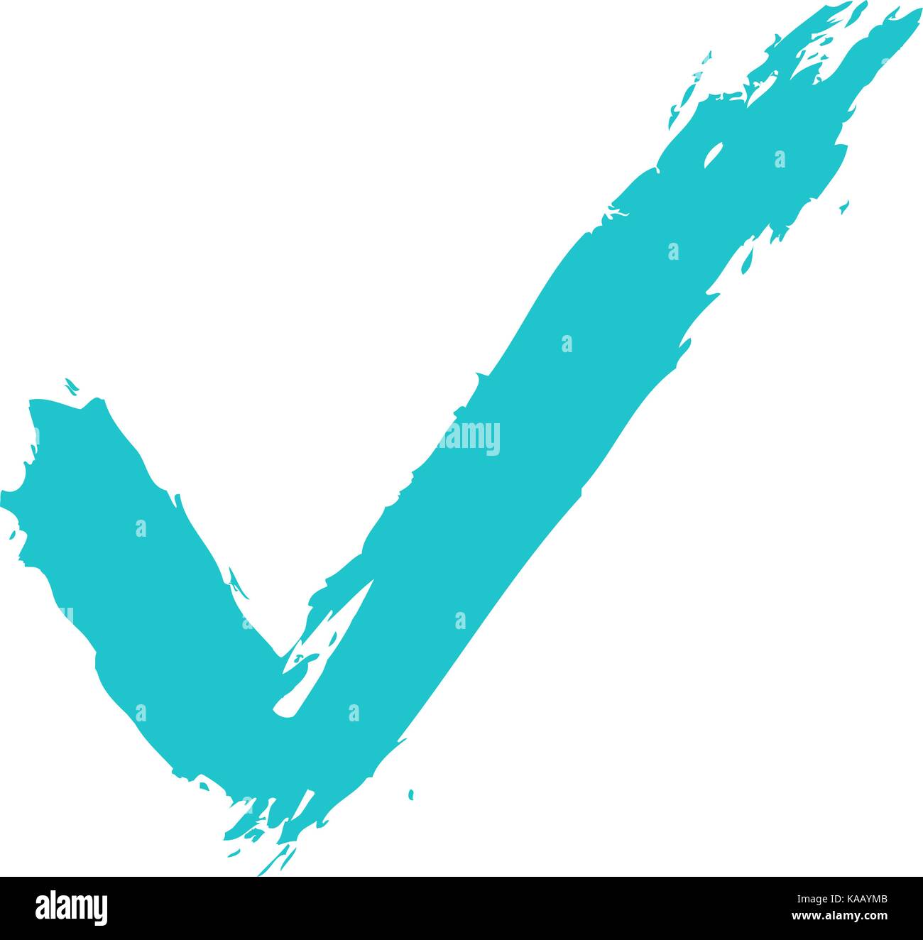 Check mark symbol made of ink strokes. Quick and easy recolorable shape ...