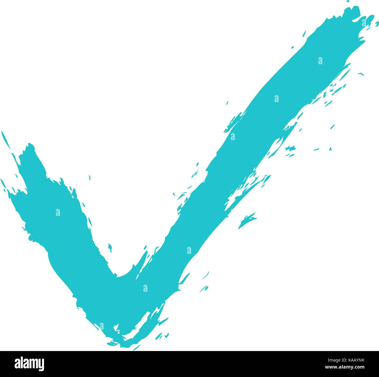 Check mark symbol made of ink strokes. Quick and easy recolorable shape ...