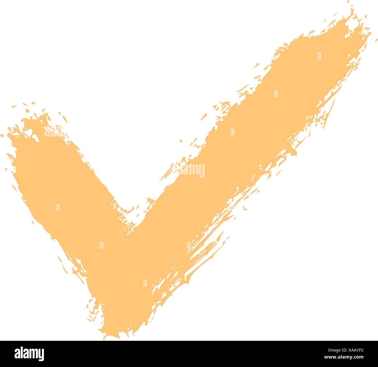 Check mark symbol made of ink strokes. Quick and easy recolorable shape ...