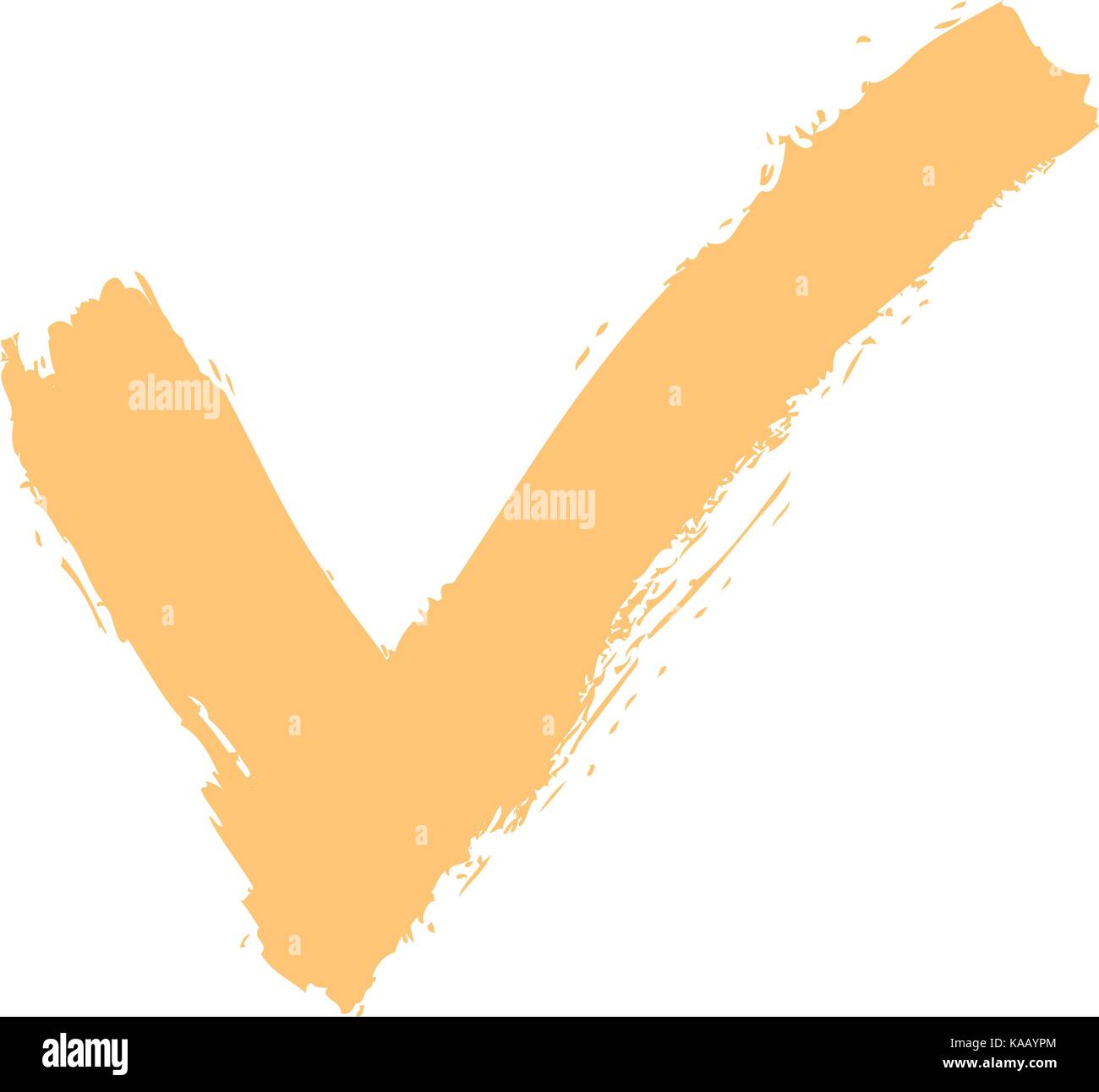 Check mark symbol made of ink strokes. Quick and easy recolorable shape ...