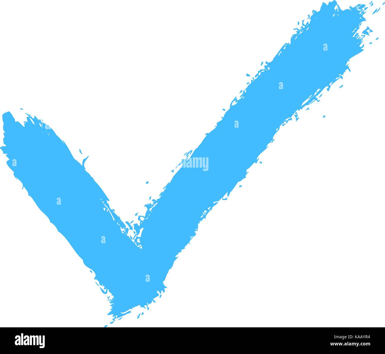 Check mark symbol made of ink strokes. Quick and easy recolorable shape ...