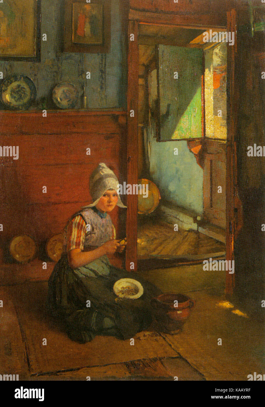 Rudolf Gudden Girl peeling potatoes Stock Photo - Alamy