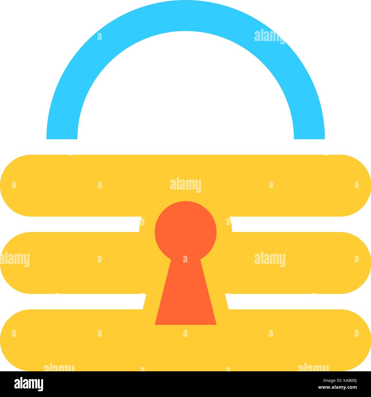 Flat padlock icon lock sign password button. Quick and easy recolorable ...