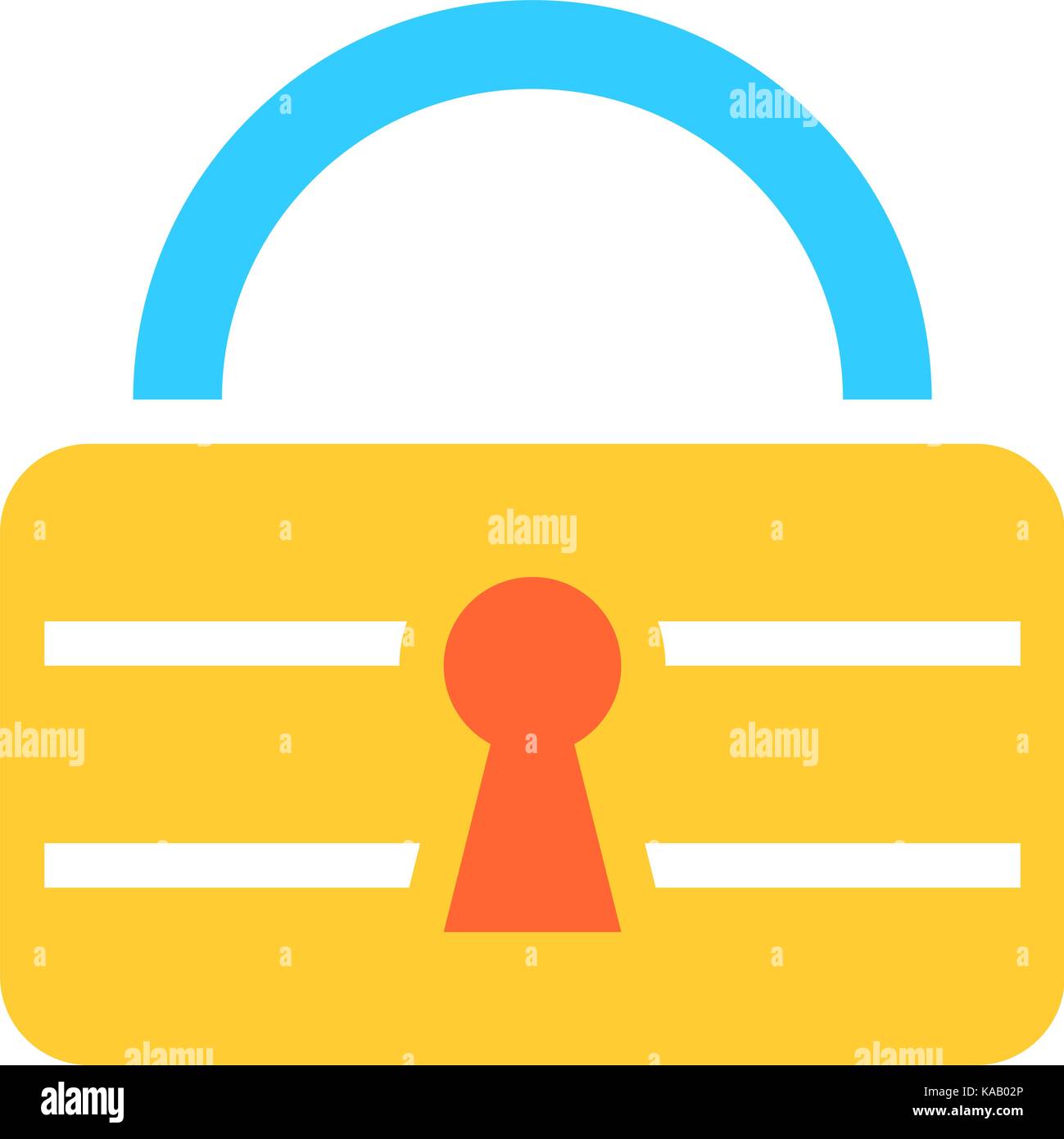 Flat padlock icon lock sign password button. Quick and easy recolorable ...