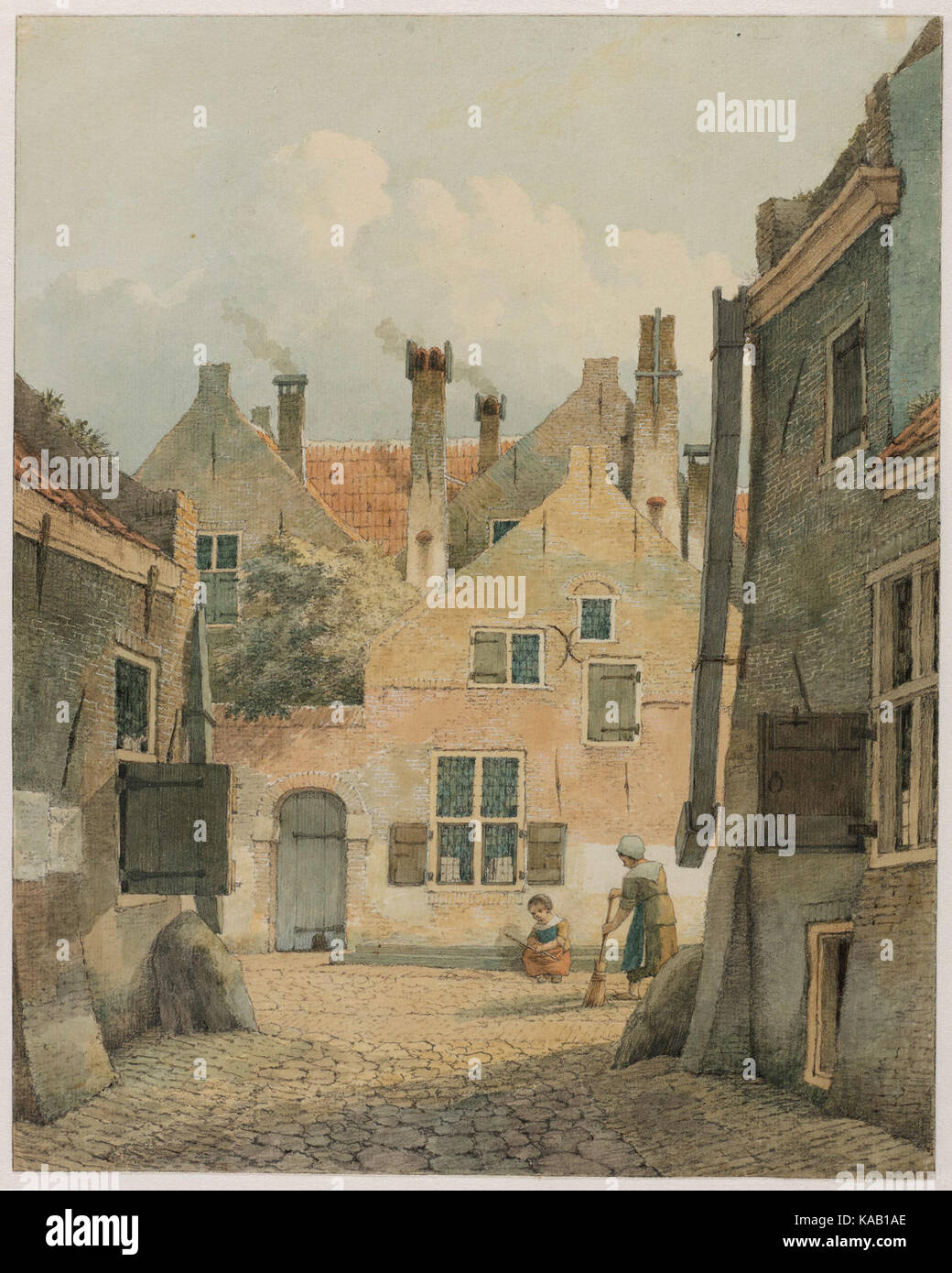 Straatje in Rhenen, 1813, Daniel Johannes Torman Kerkhoff Stock Photo ...