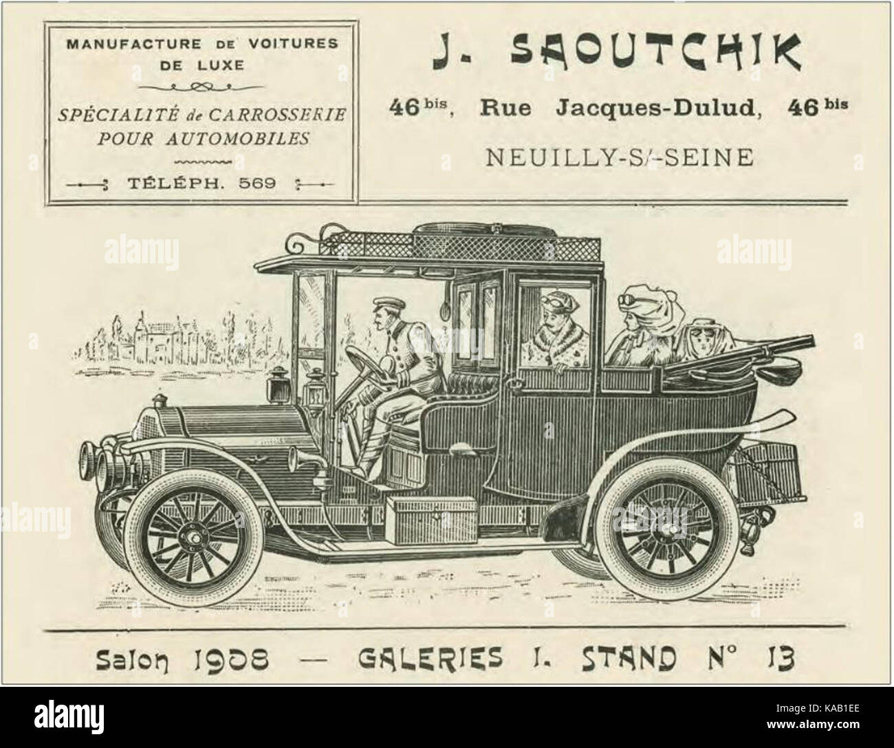 Saoutchik 1908 Advert Stock Photo - Alamy