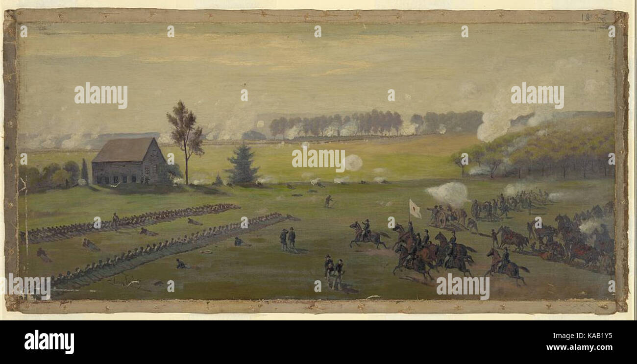This illustration by Edwin Forbes depicts the Battle of Gettysburg, one ...
