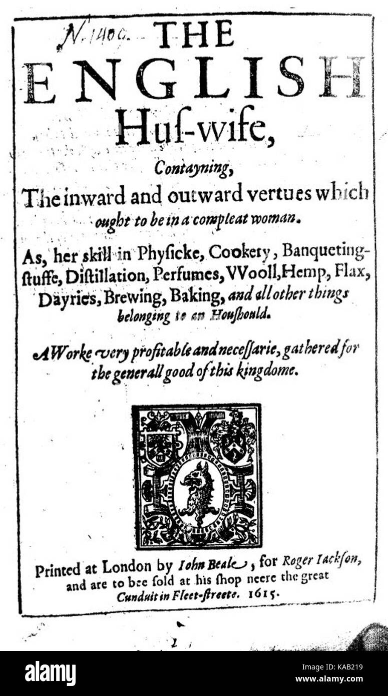 The English Hus wife 1615 Stock Photo - Alamy