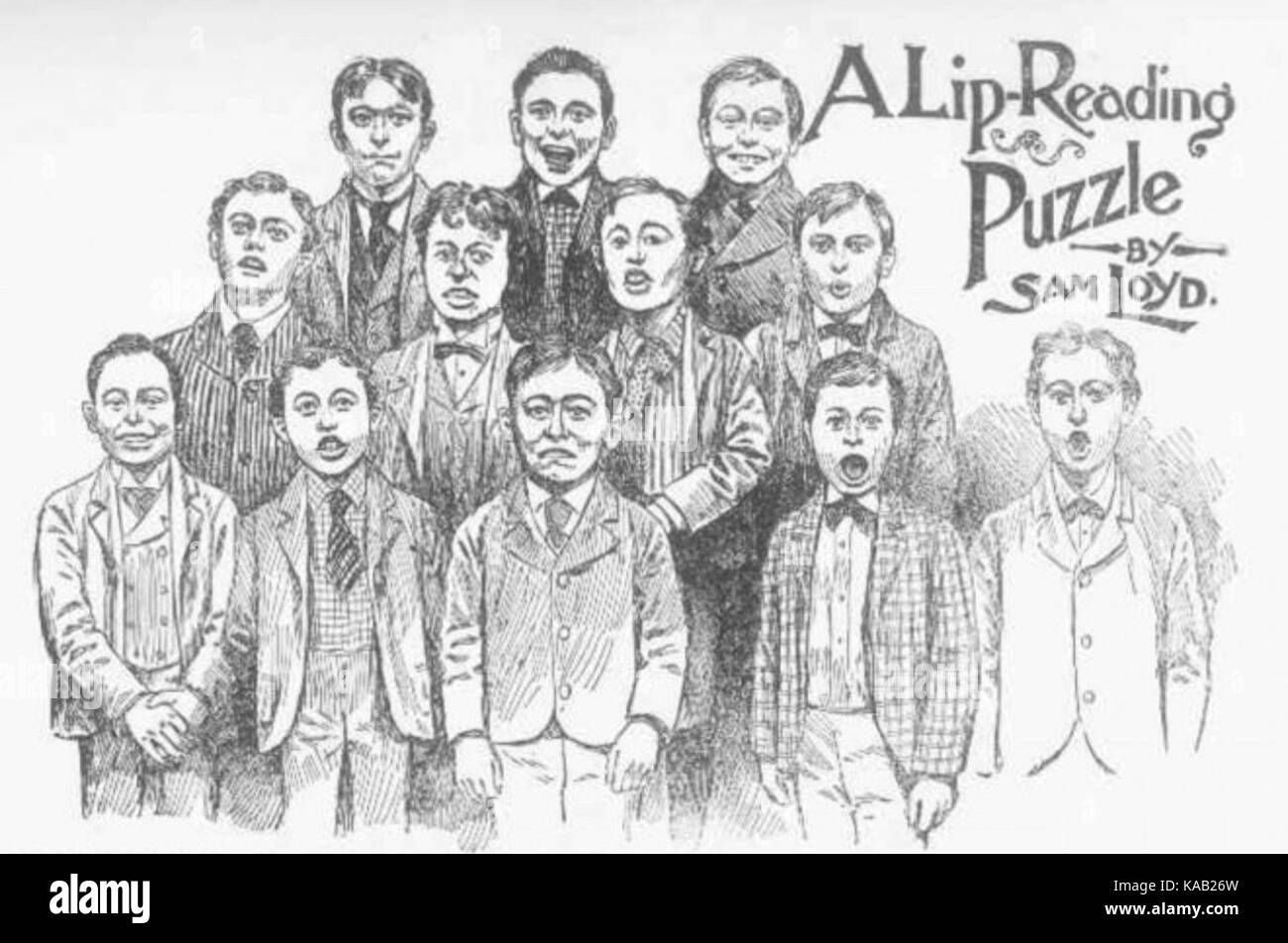 This photograph features Sam Loyd, a famous American puzzle maker, with ...