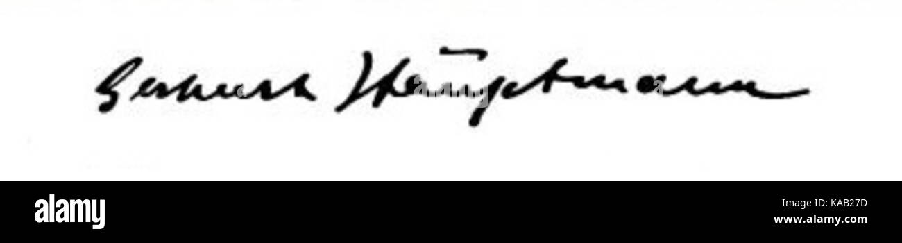 Signature of Gerhart Hauptmann Stock Photo - Alamy