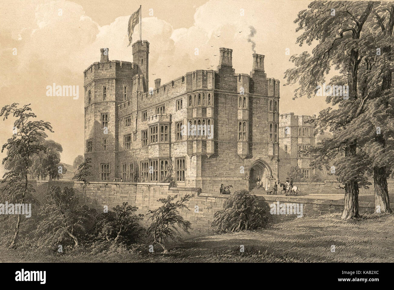 Ruthin Castle, Denbighshire south west view of buildings recently ...