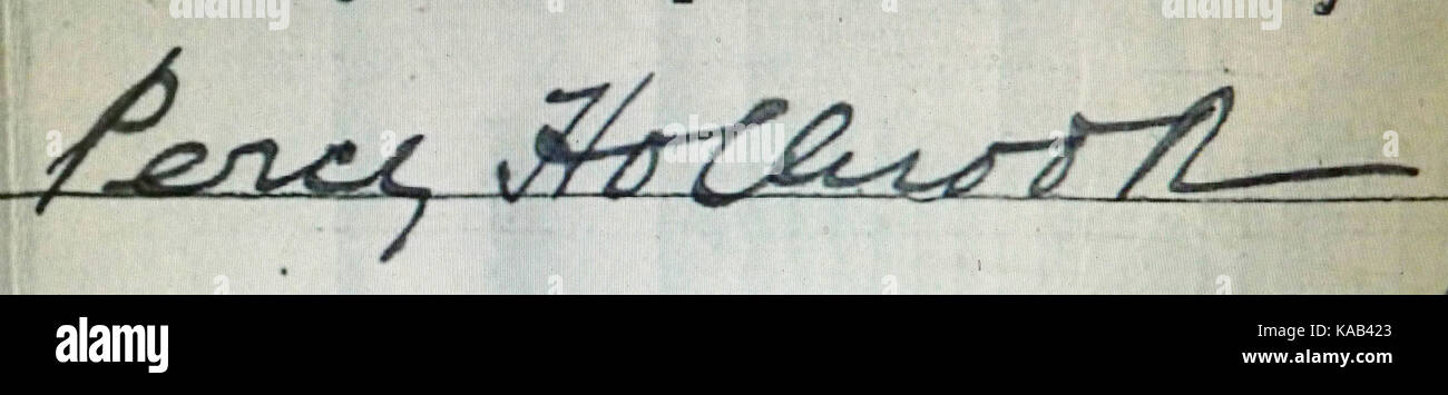 Rev Percy Holbrook signature Stock Photo - Alamy
