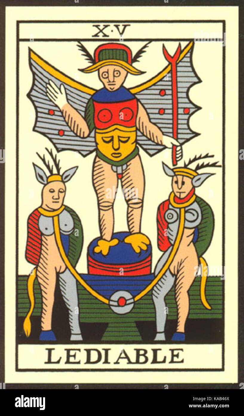 A historical image of a card from the Tarot de Marseille deck ...