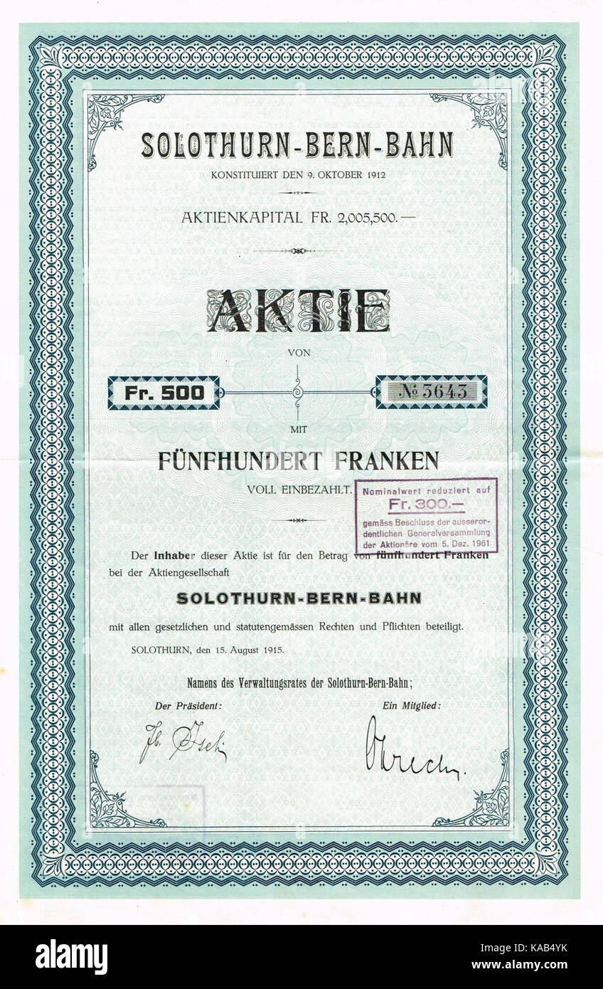 The Solothurn Bern Bahn, built in 1915, is a historic Swiss railway ...