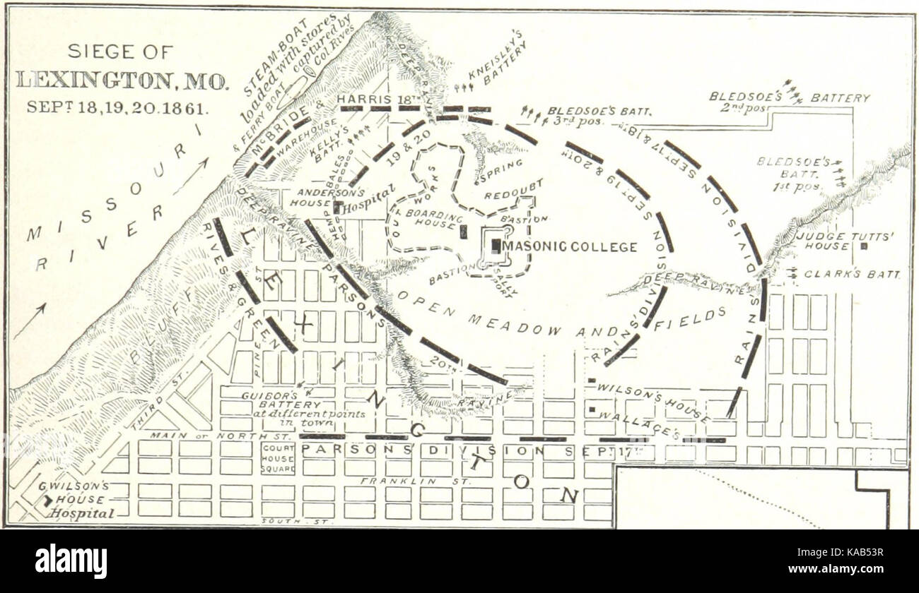Siege of Lexington map Stock Photo - Alamy