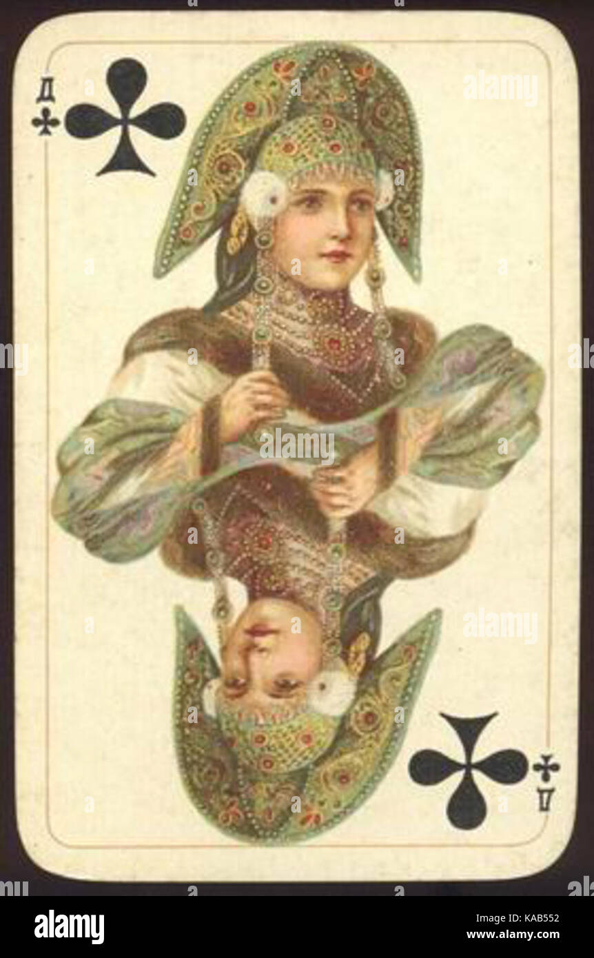 Russian style queen of clubs Stock Photo - Alamy