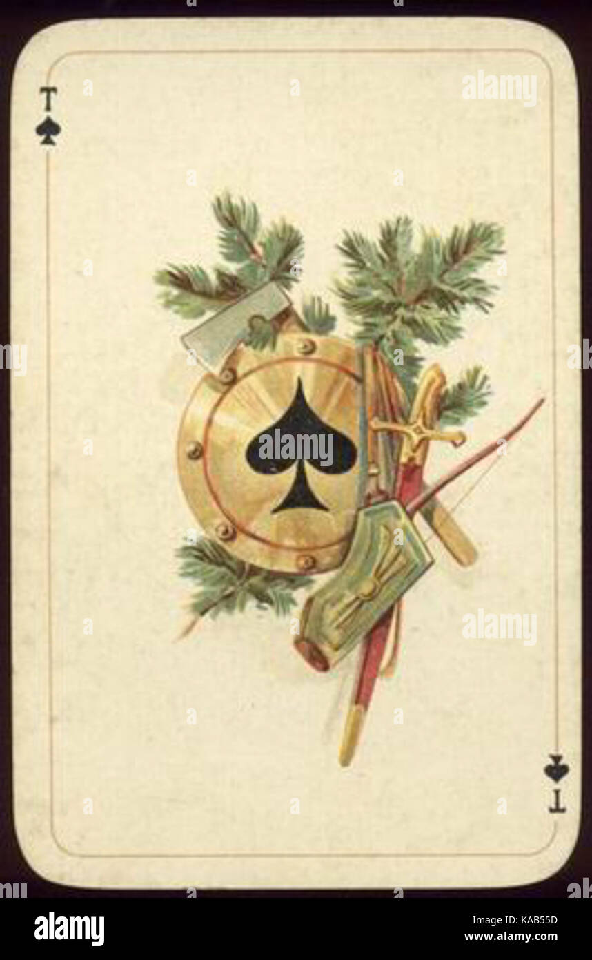 This photograph features a Russian-style ace of spades, showcasing the ...