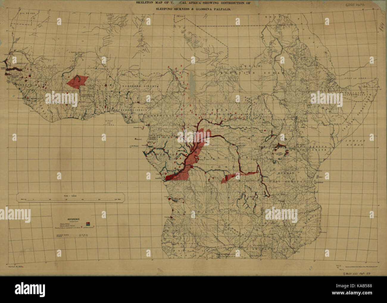 Skeletal Map of Tropical Africa Showing Distribution of Sleeping ...