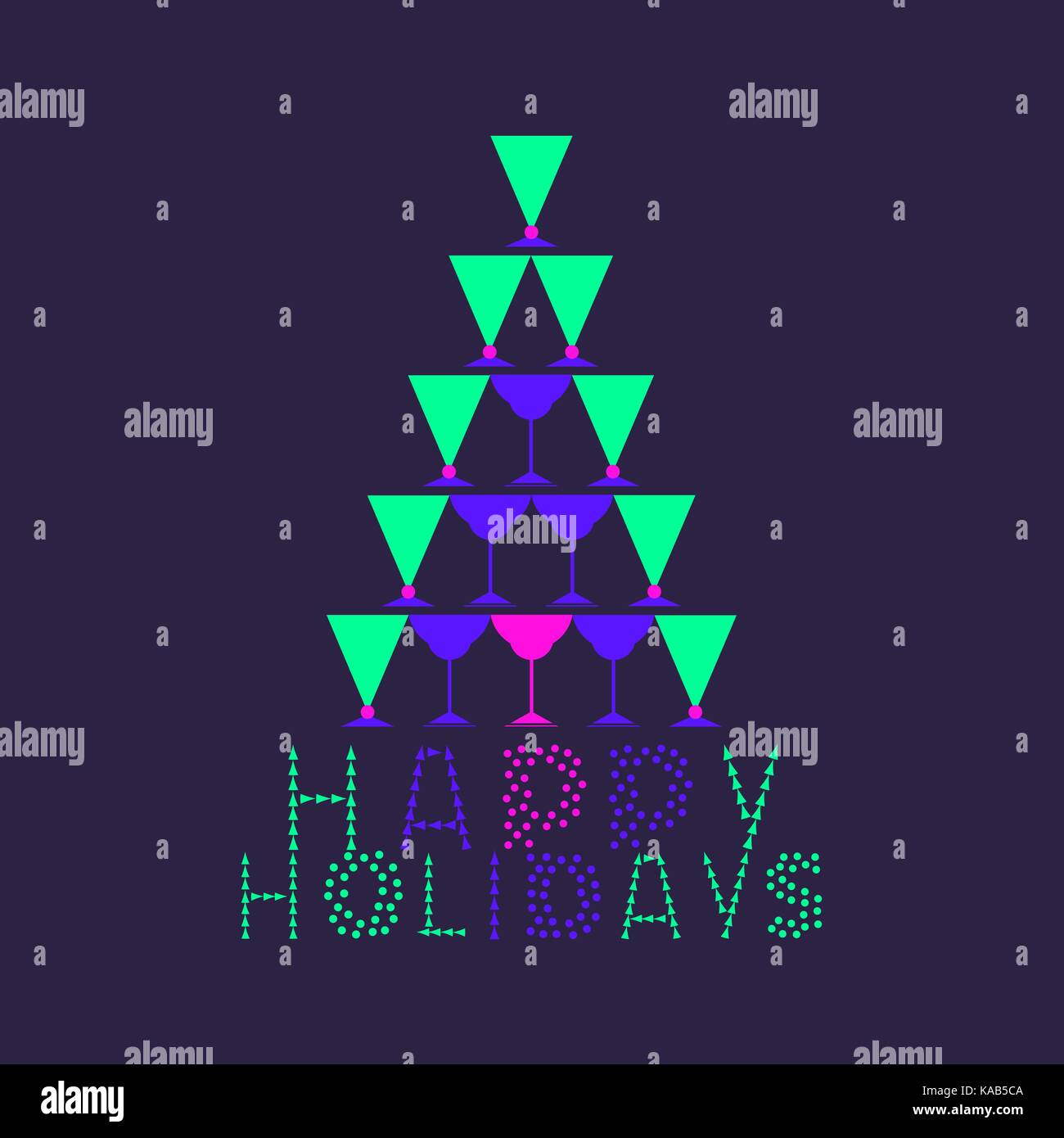 Happy Holidays cute fancy letters hand drawn tex Stock Vector Image ...